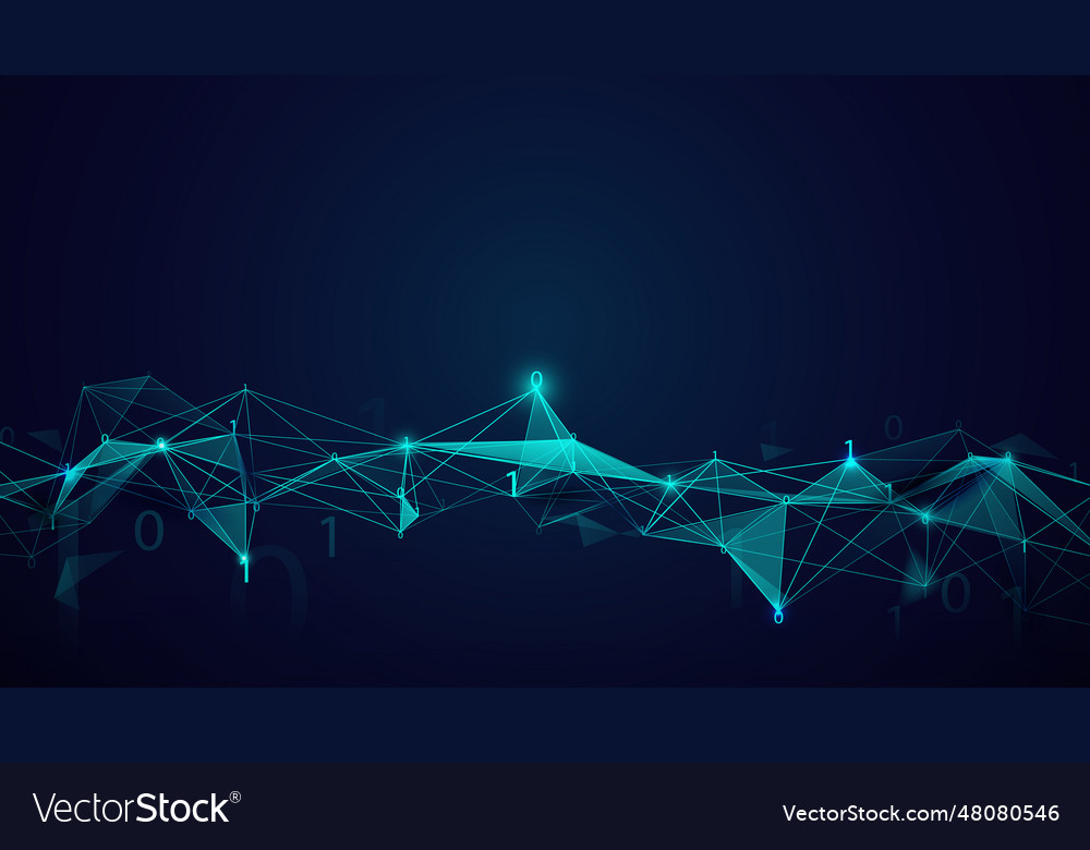 Molecules structure and binary code technology Vector Image