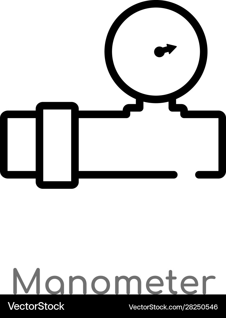 Outline manometer icon isolated black simple line Vector Image