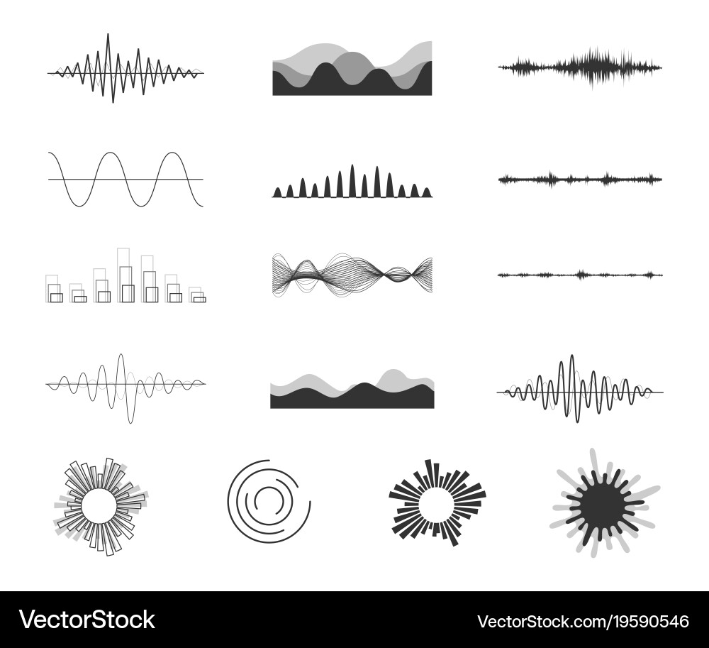 Set of audio scales Royalty Free Vector Image - VectorStock