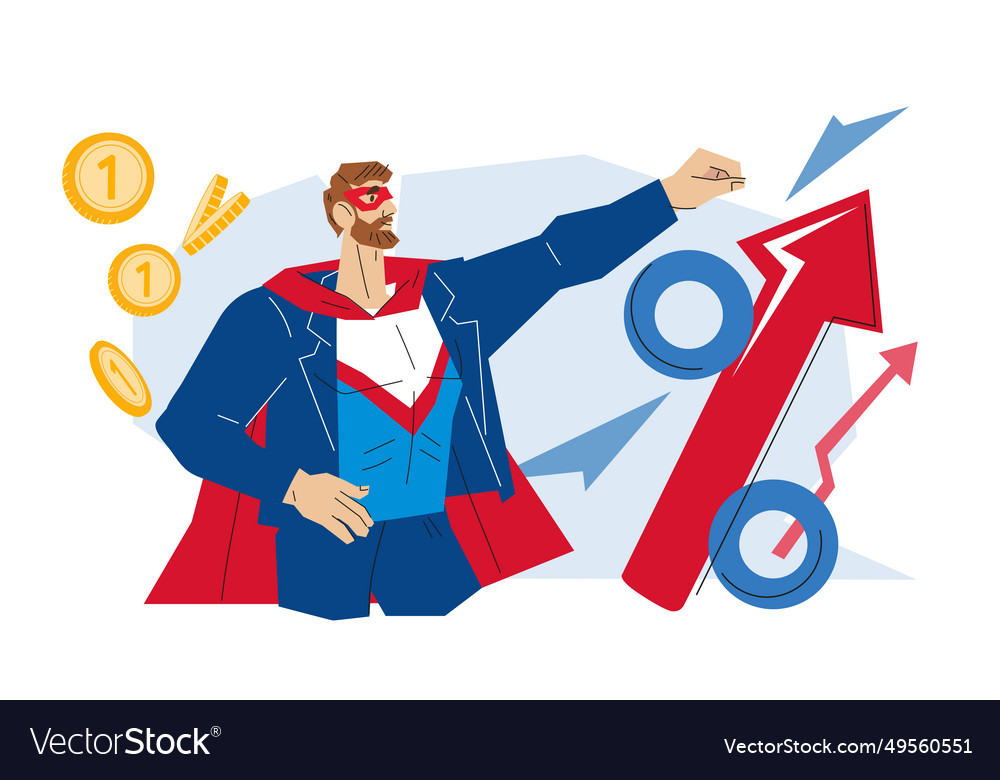 Achieving business growth banner concept Vector Image Achieving business growth banner concept Vector Image