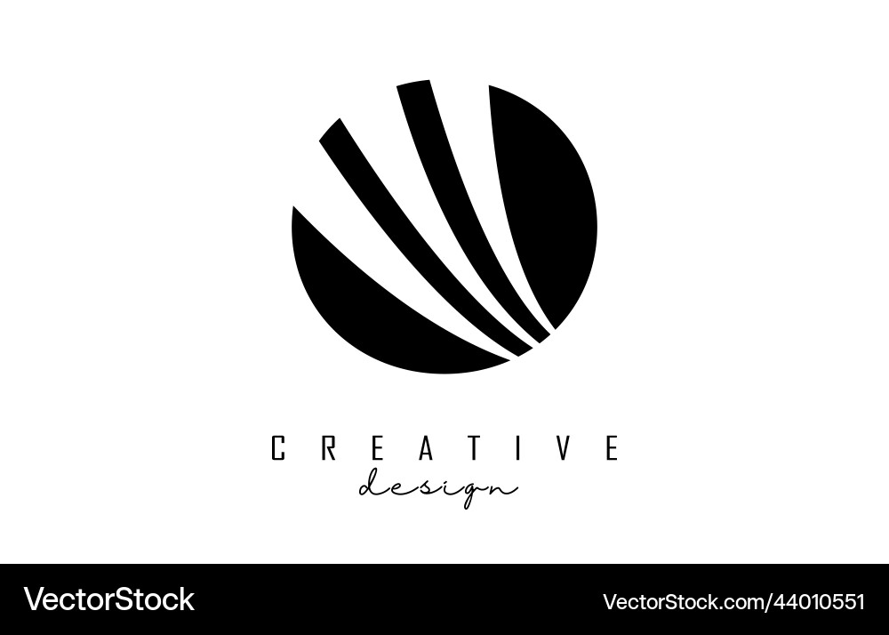 Black letter o logo with leading lines Royalty Free Vector