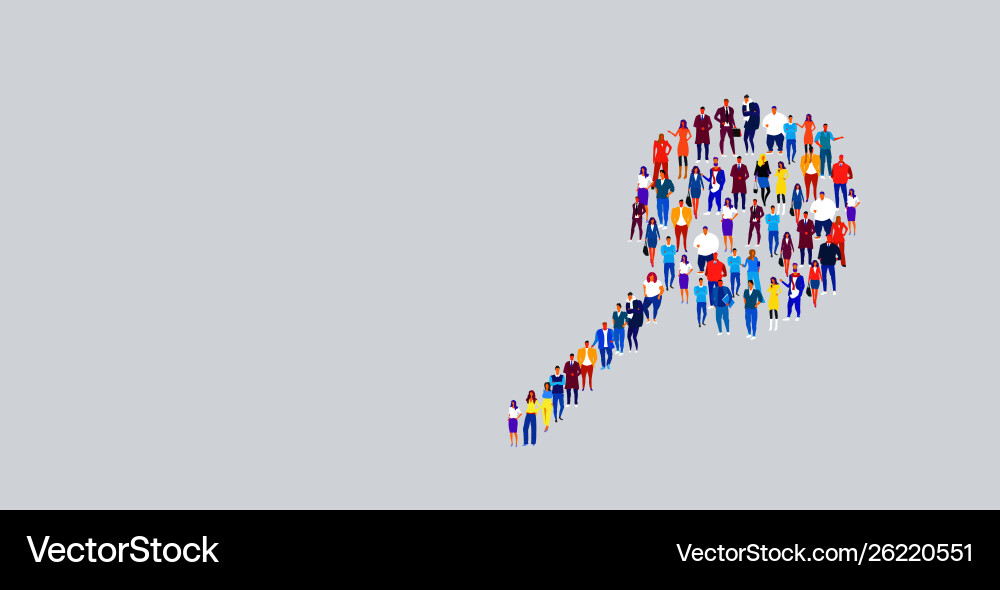 Businesspeople crowd gathering in shape Royalty Free Vector