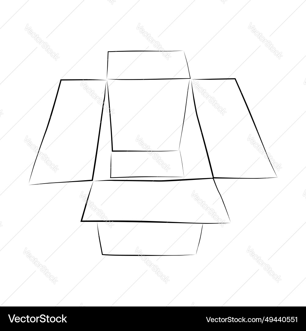 Cardboard simple hand draw sketch doodle white Vector Image