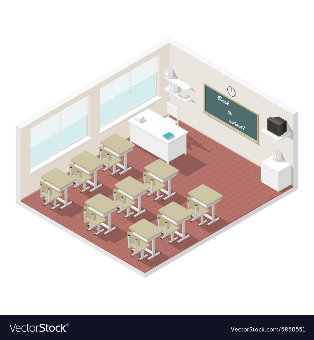 Classroom isometric icon set Royalty Free Vector Image Classroom isometric icon set Royalty Free Vector Image