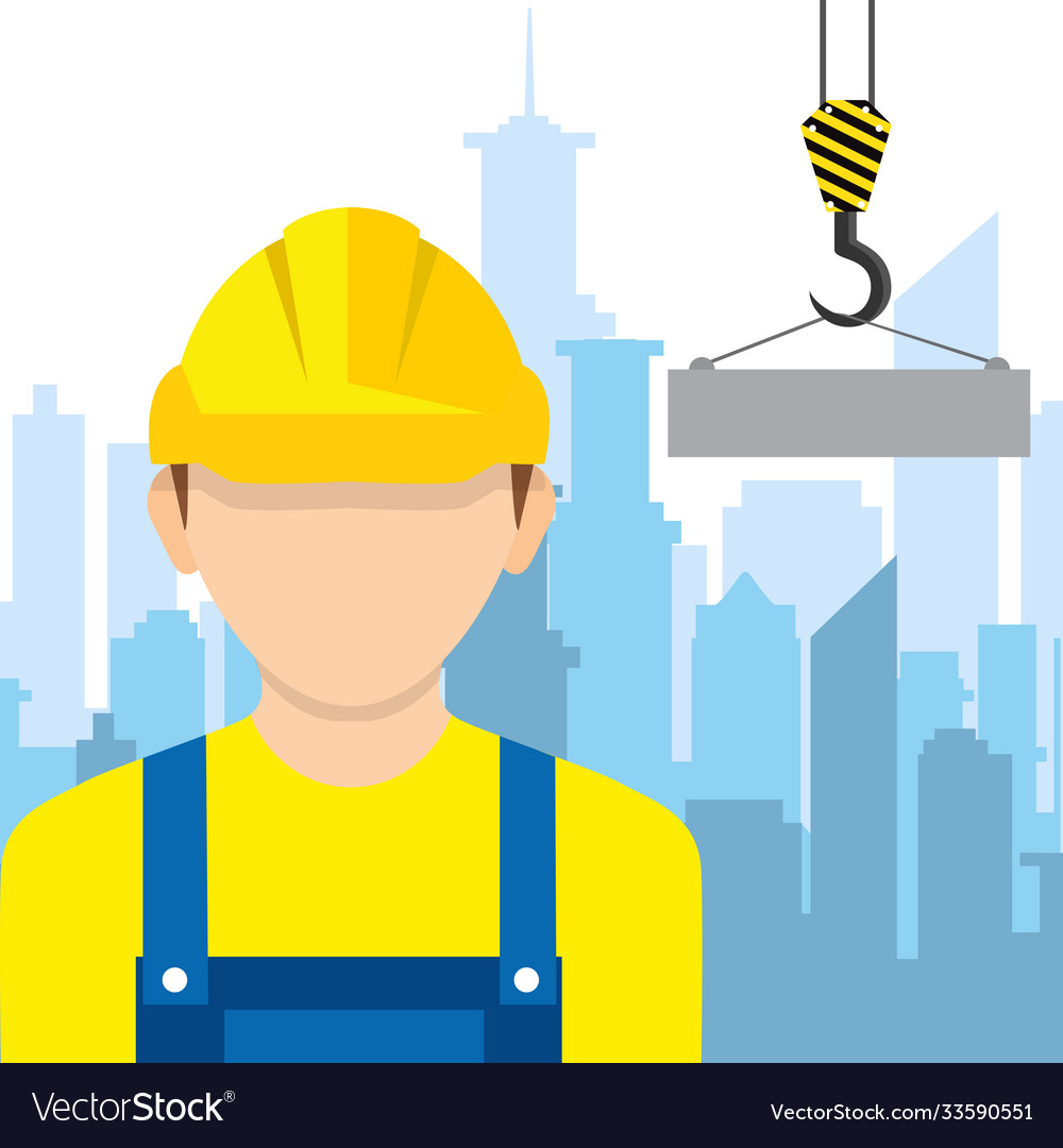 Construction worker builder icon isolated Vector Image