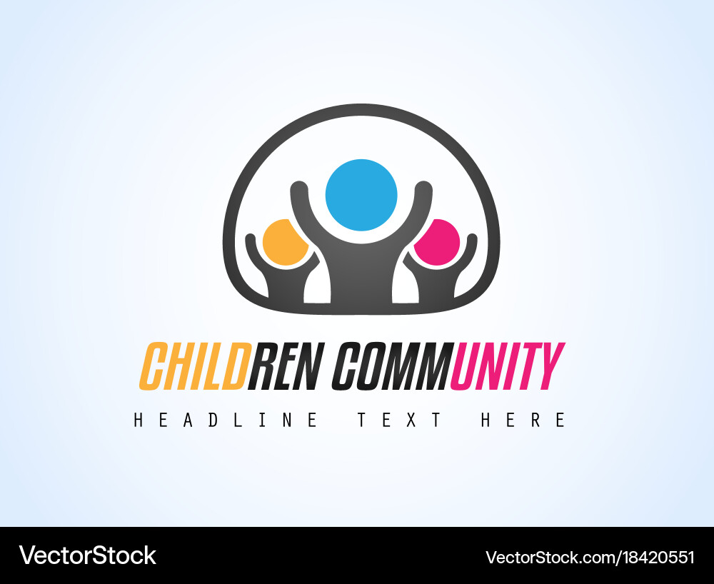 Creative children community logo design for brand Vector Image