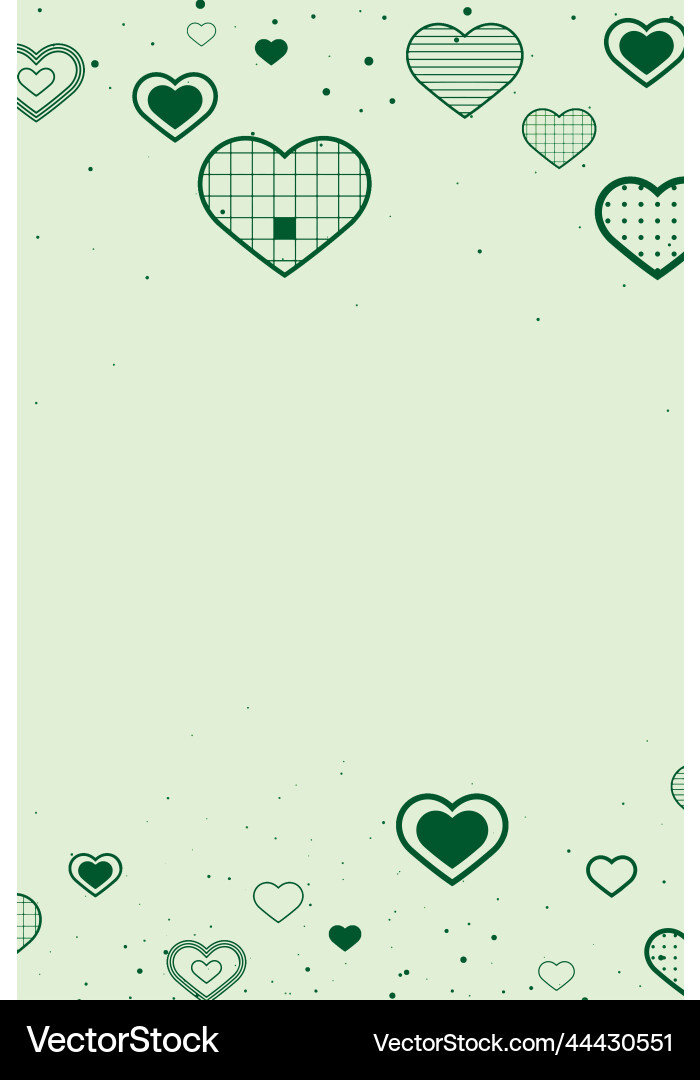 Cute green border decorated with hearts Royalty Free Vector