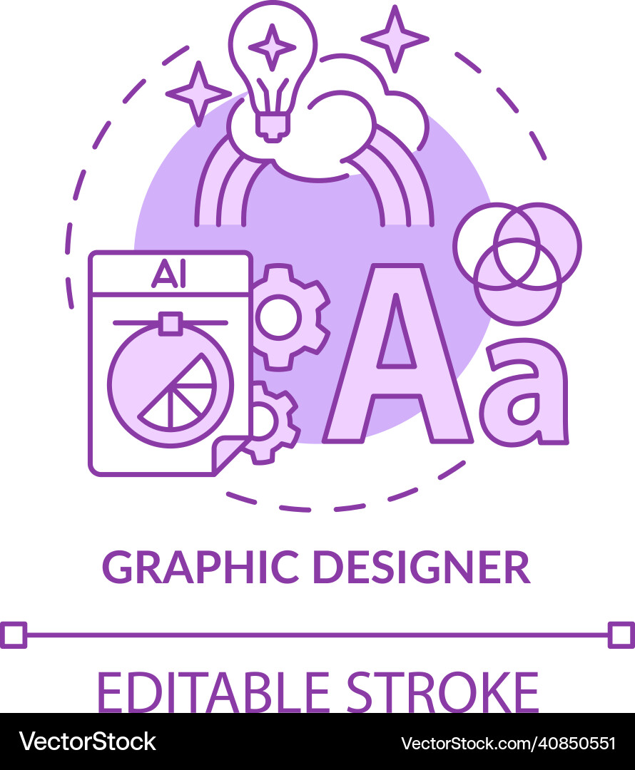 Graphic designer purple concept icon Royalty Free Vector