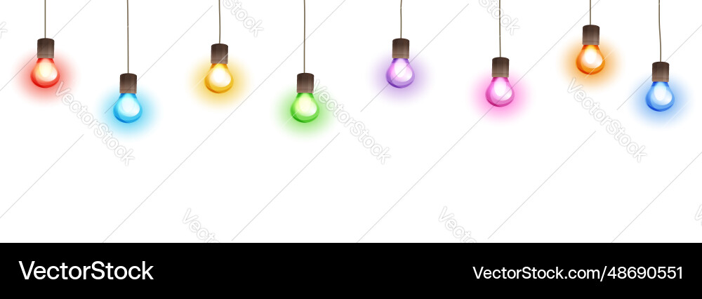 Light bulb garland isolated decoration Royalty Free Vector