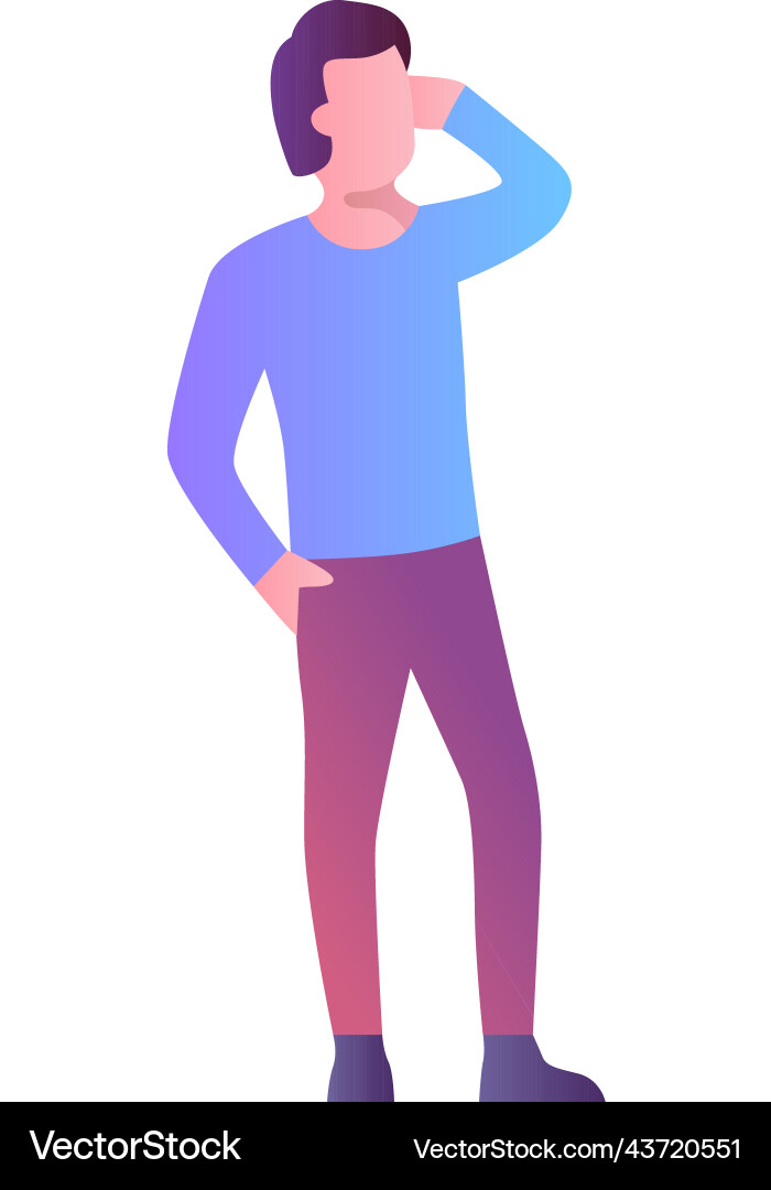 Man listening flat icon isolated on white Vector Image