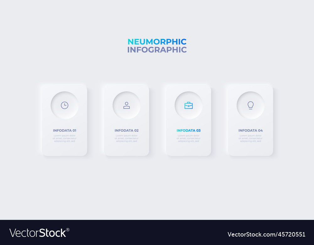 Neumorphic infographic design template business Vector Image