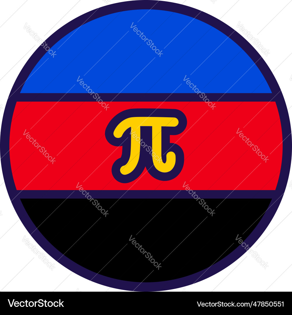 Polyamory lgbt pride flag festive circle badge Vector Image