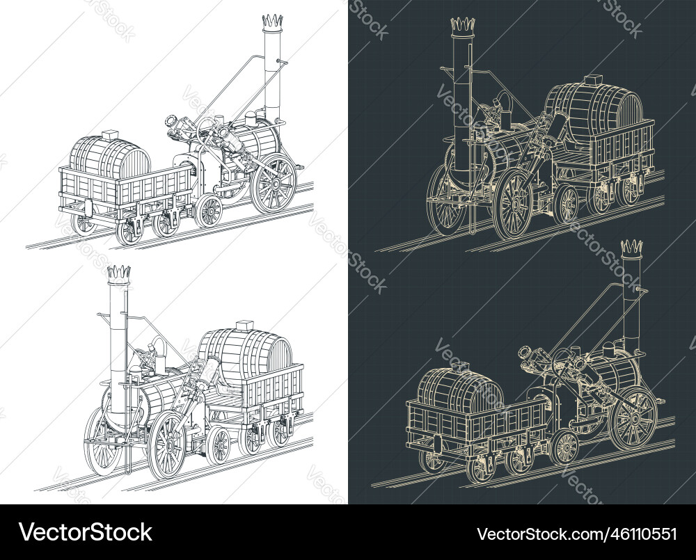 Robert stephensons steam locomotive Royalty Free Vector