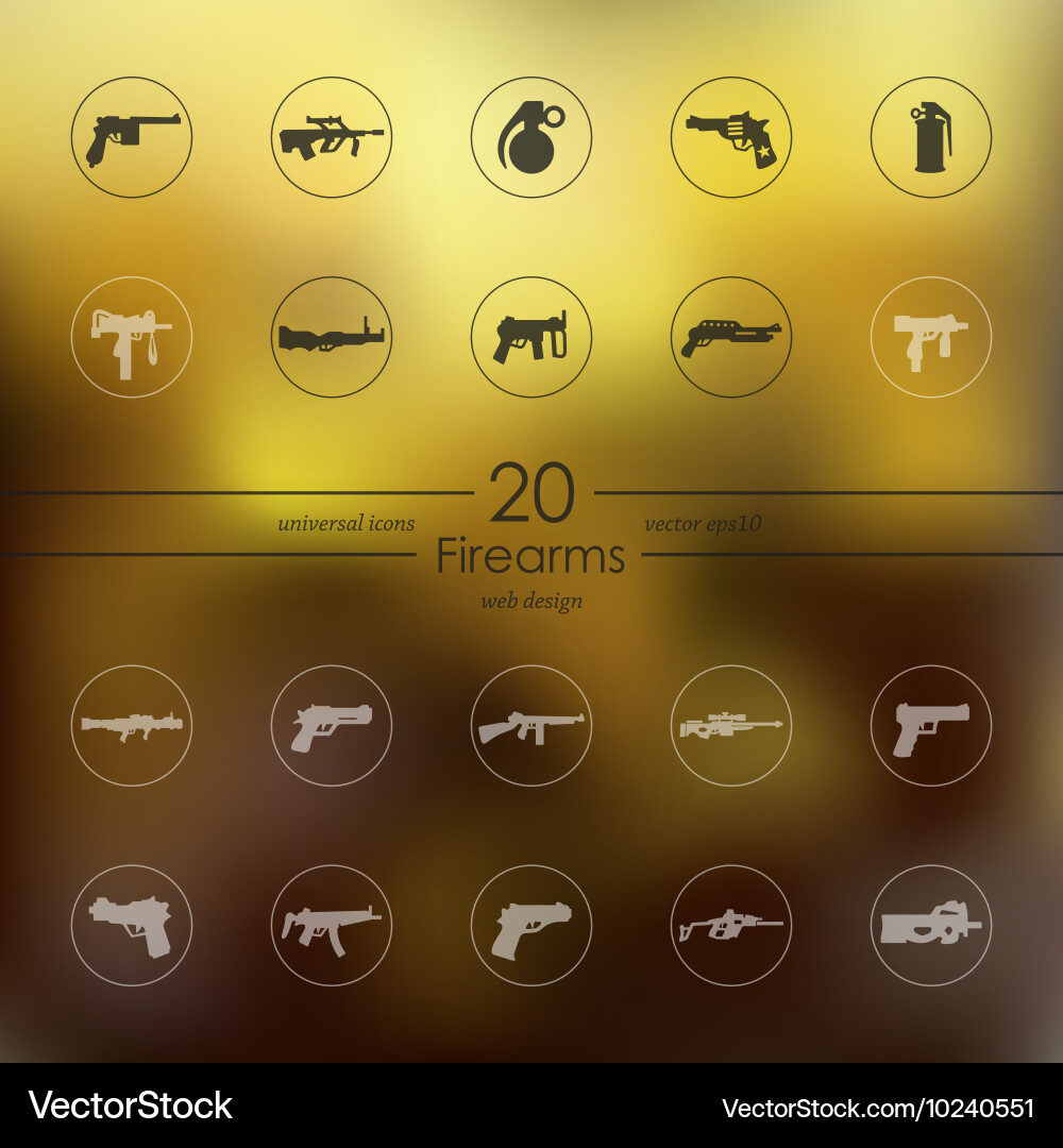 Set of firearms icons Royalty Free Vector Image