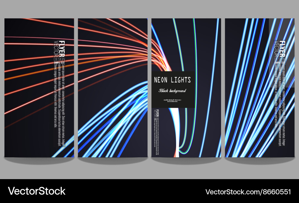 Set of modern flyers abstract lines background Vector Image