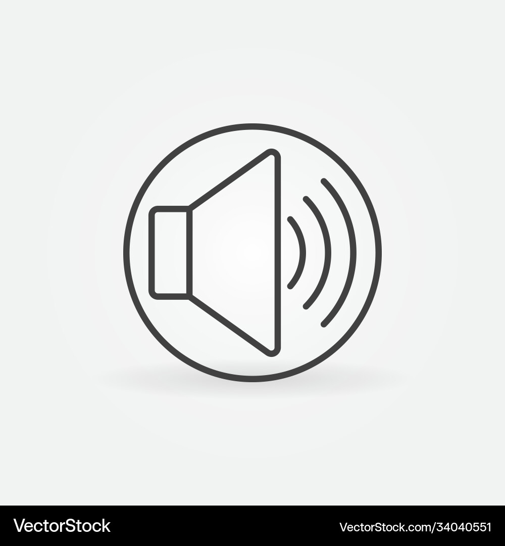 Sound volume outline concept round icon Royalty Free Vector