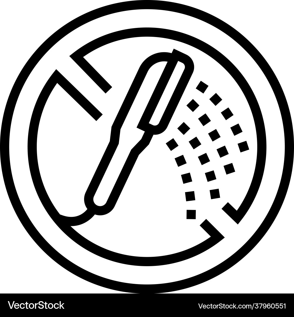 Stop hot showers line icon Royalty Free Vector Image