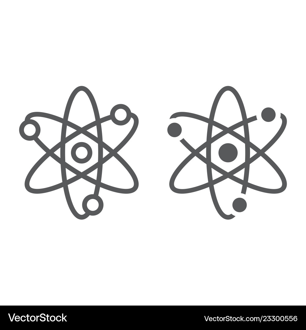 Atom line and glyph icon school and education Vector Image