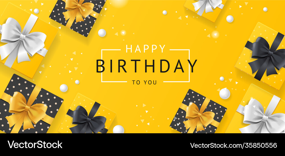 Birthday concept banner horizontal with realistic Vector Image