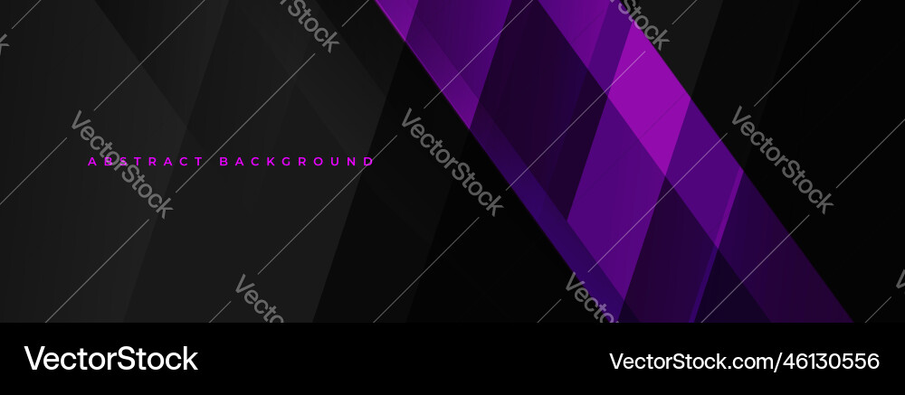 Black and violet modern abstract wide banner Vector Image