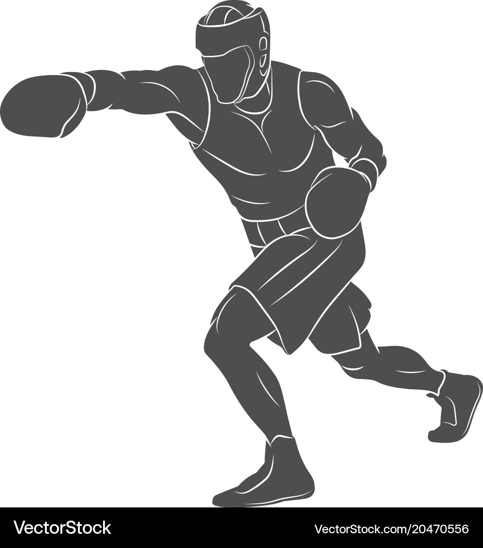 Boxer man mixed martial arts fighter Royalty Free Vector