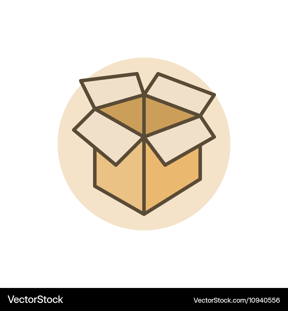 Carton box colorful icon Royalty Free Vector Image