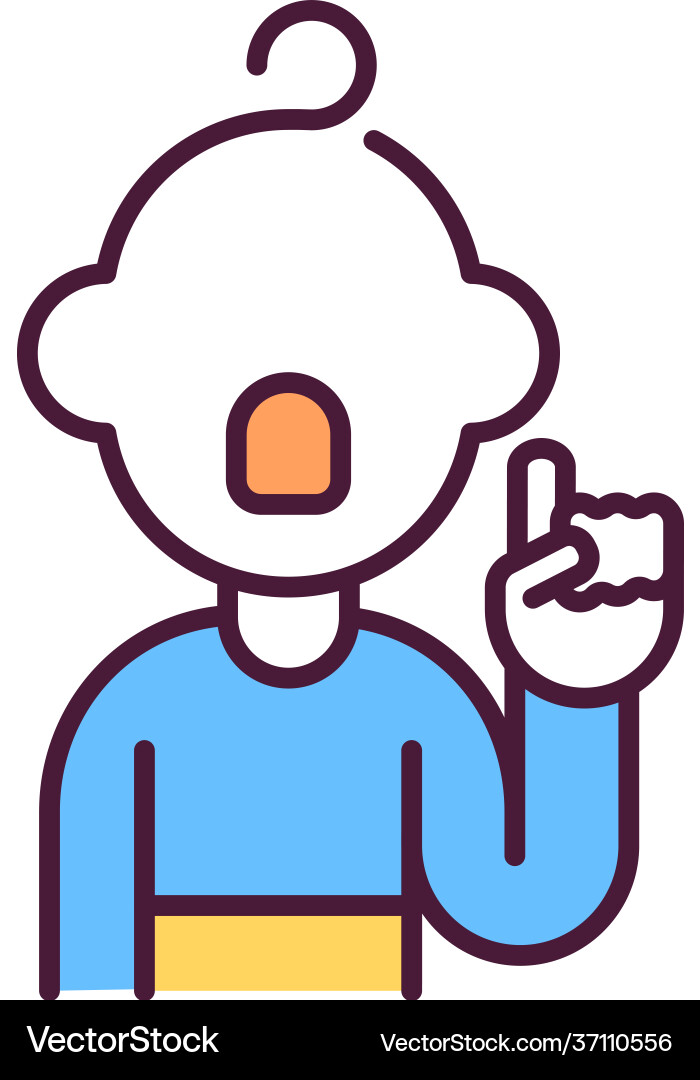 Child rights rgb color icon Royalty Free Vector Image
