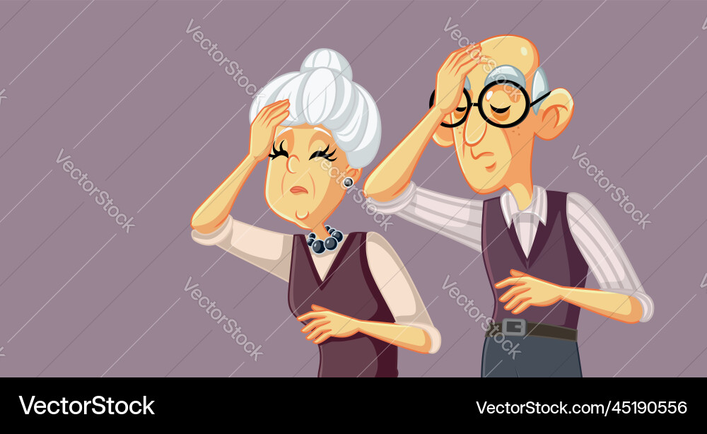 Desperate senior couple feeling exasperated Vector Image