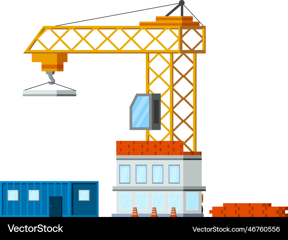 Flat construction site Royalty Free Vector Image
