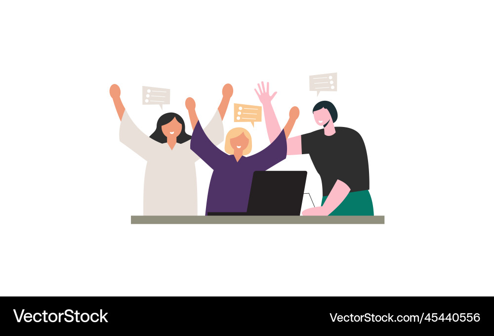 Good successful teamwork happy business team Vector Image