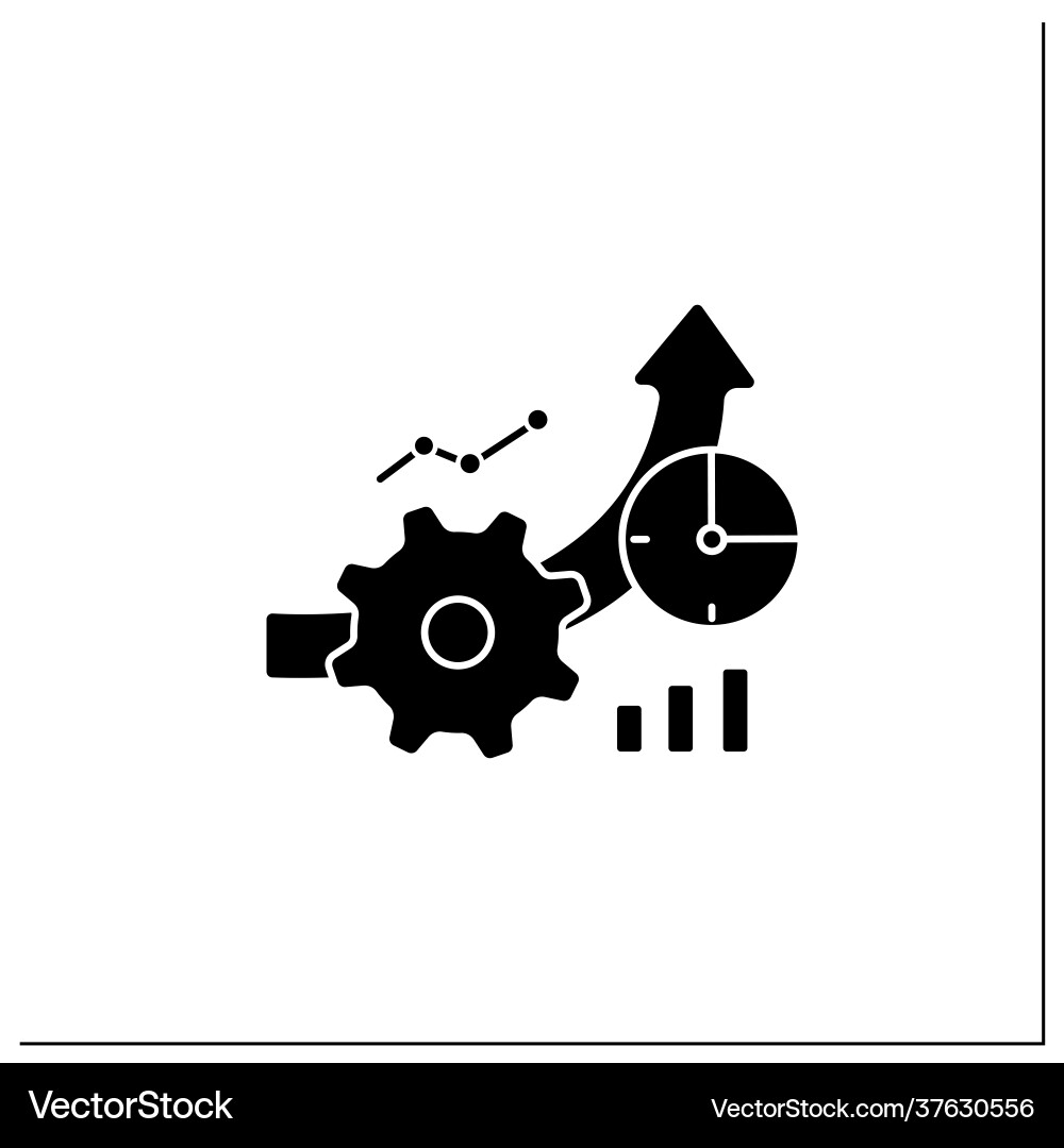 Greater productivity glyph icon Royalty Free Vector Image