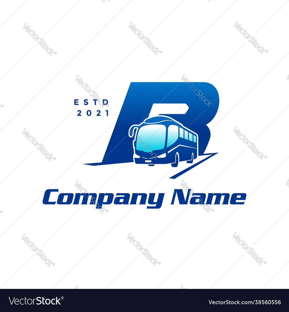 Initial b bus Royalty Free Vector Image - VectorStock