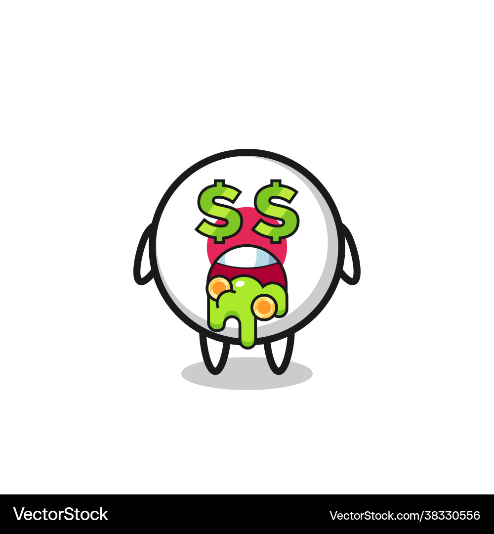 Japan flag badge character with an expression Vector Image