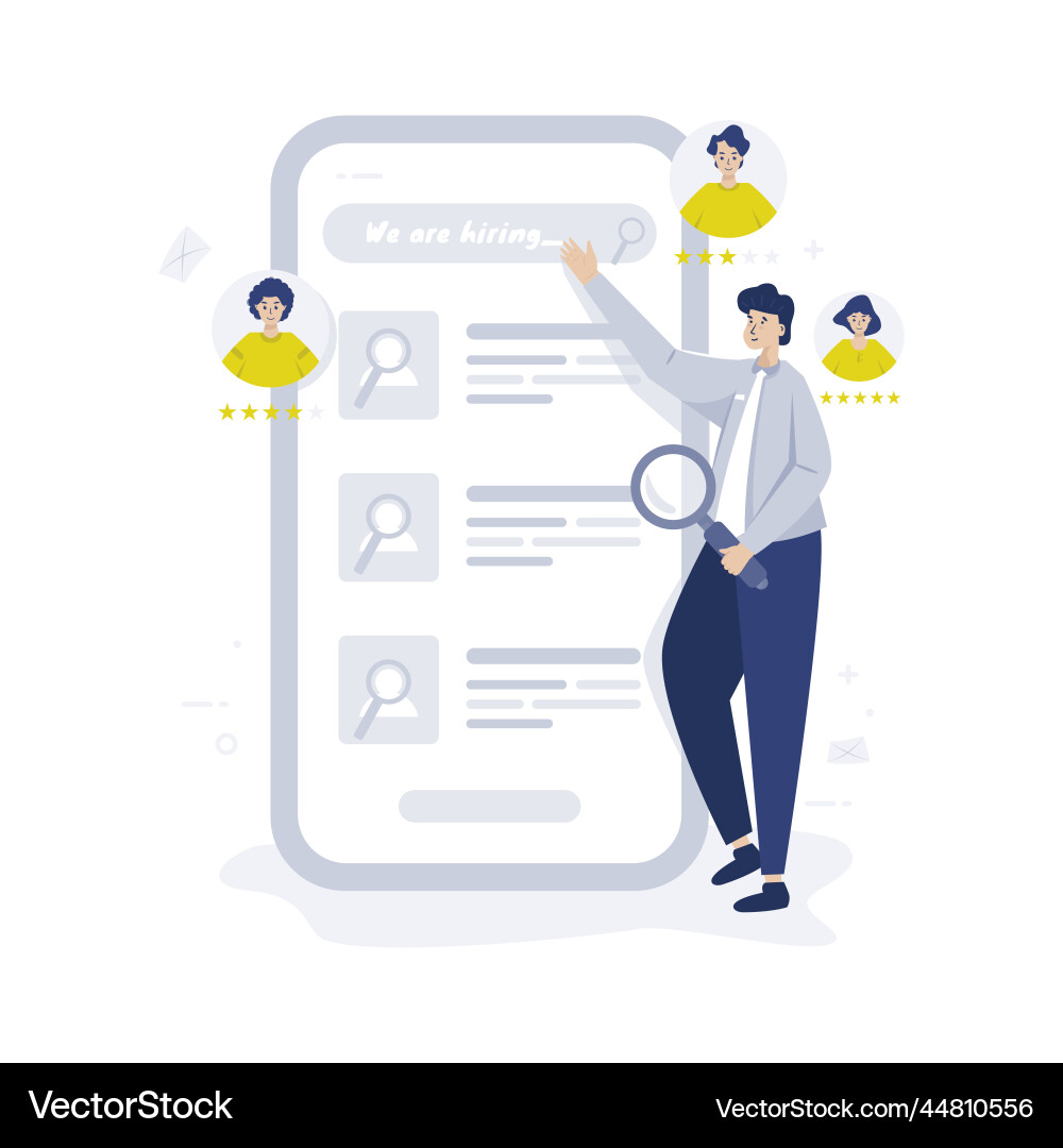 Job vacancy open online recruitment Royalty Free Vector