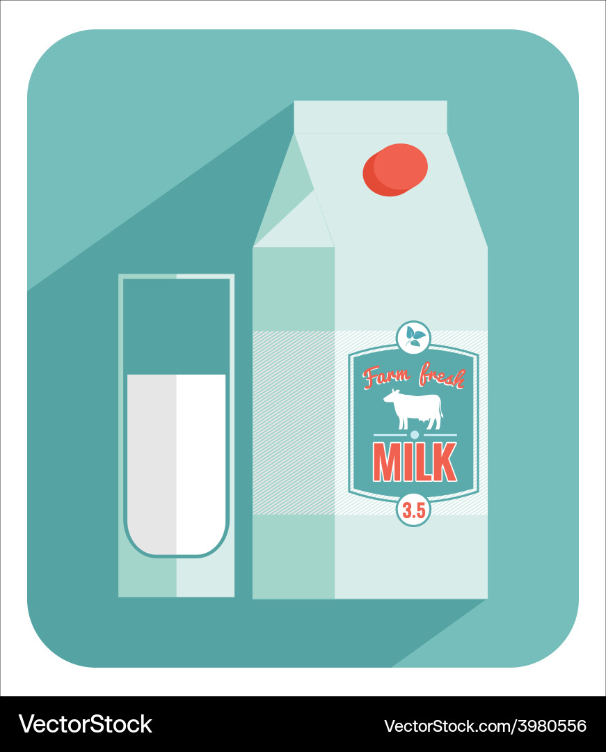 Modern flat design of milk Royalty Free Vector Image