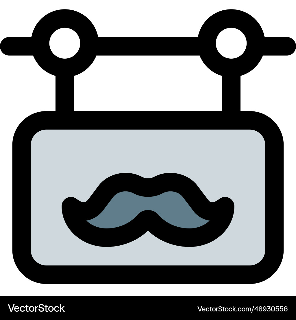 Salon sign board with a mustache logotype Vector Image