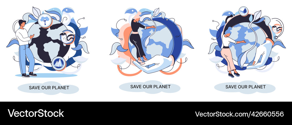 Save our planet ecological metaphor earth day Vector Image