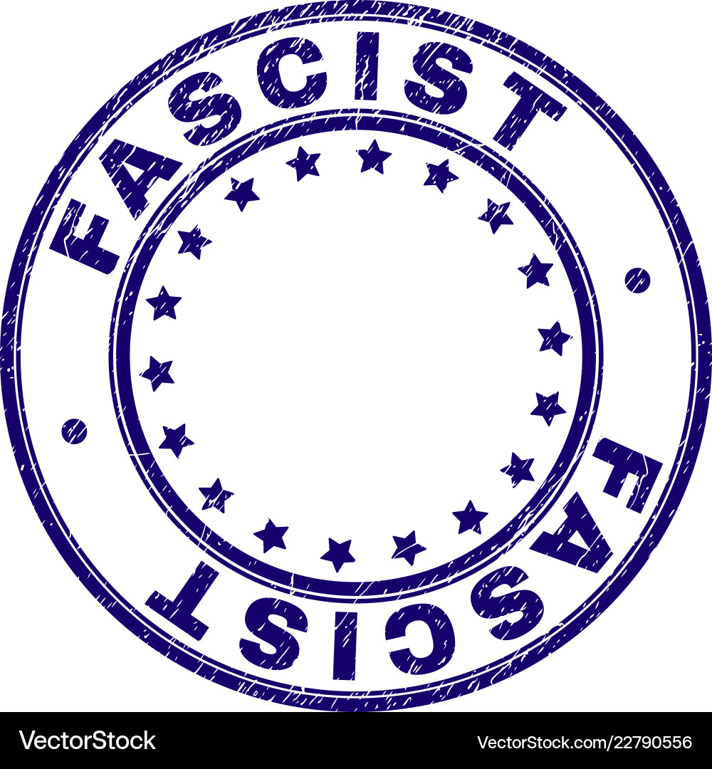 Scratched textured fascist round stamp seal Vector Image