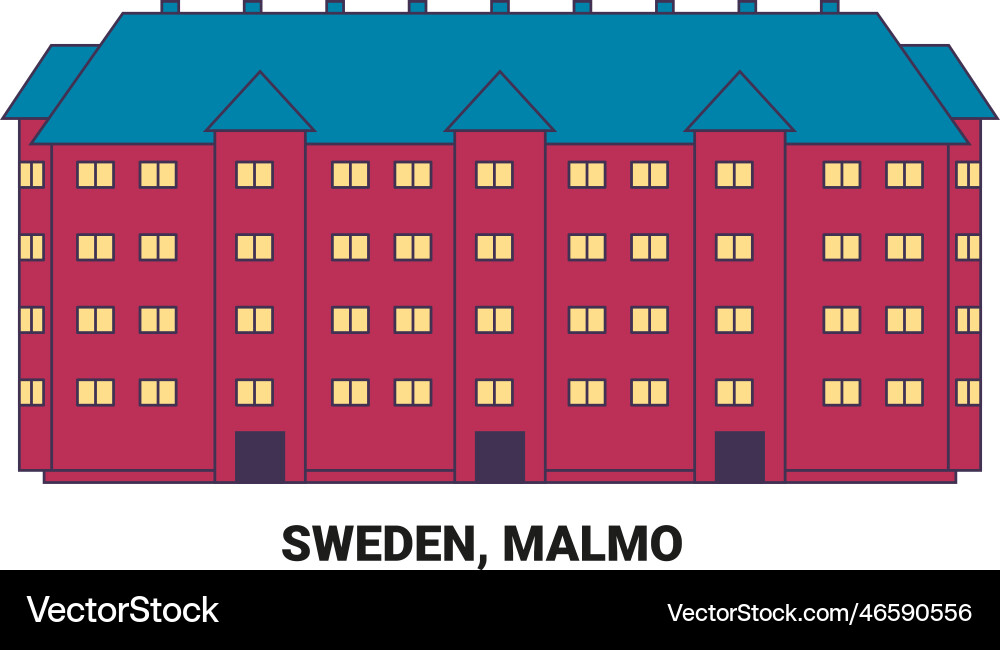 Sweden malmo travel landmark Royalty Free Vector Image