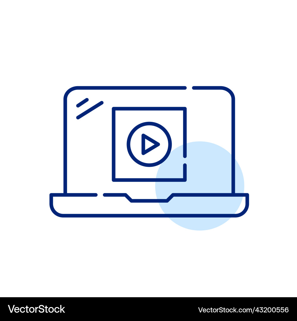 Watching video on a laptop pixel perfect Vector Image