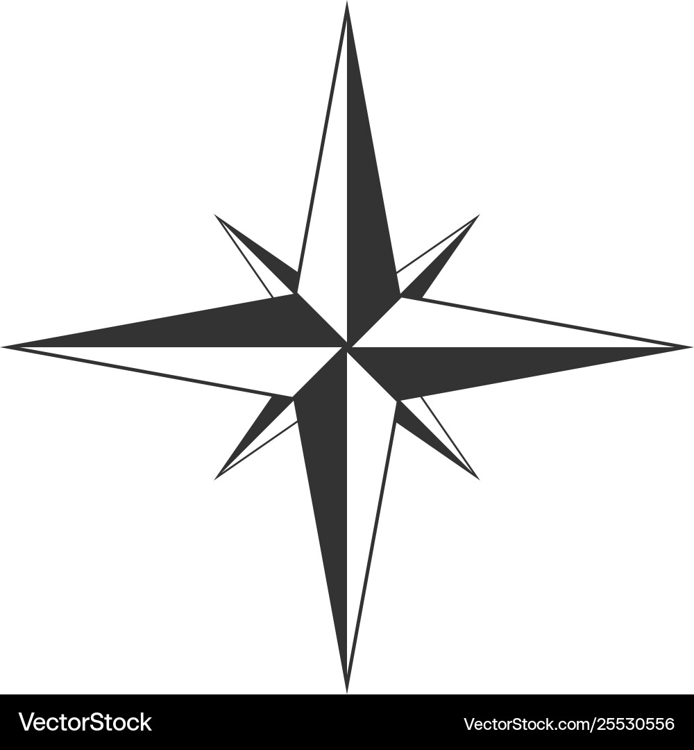 Wind rose icon isolated compass icon for travel Vector Image