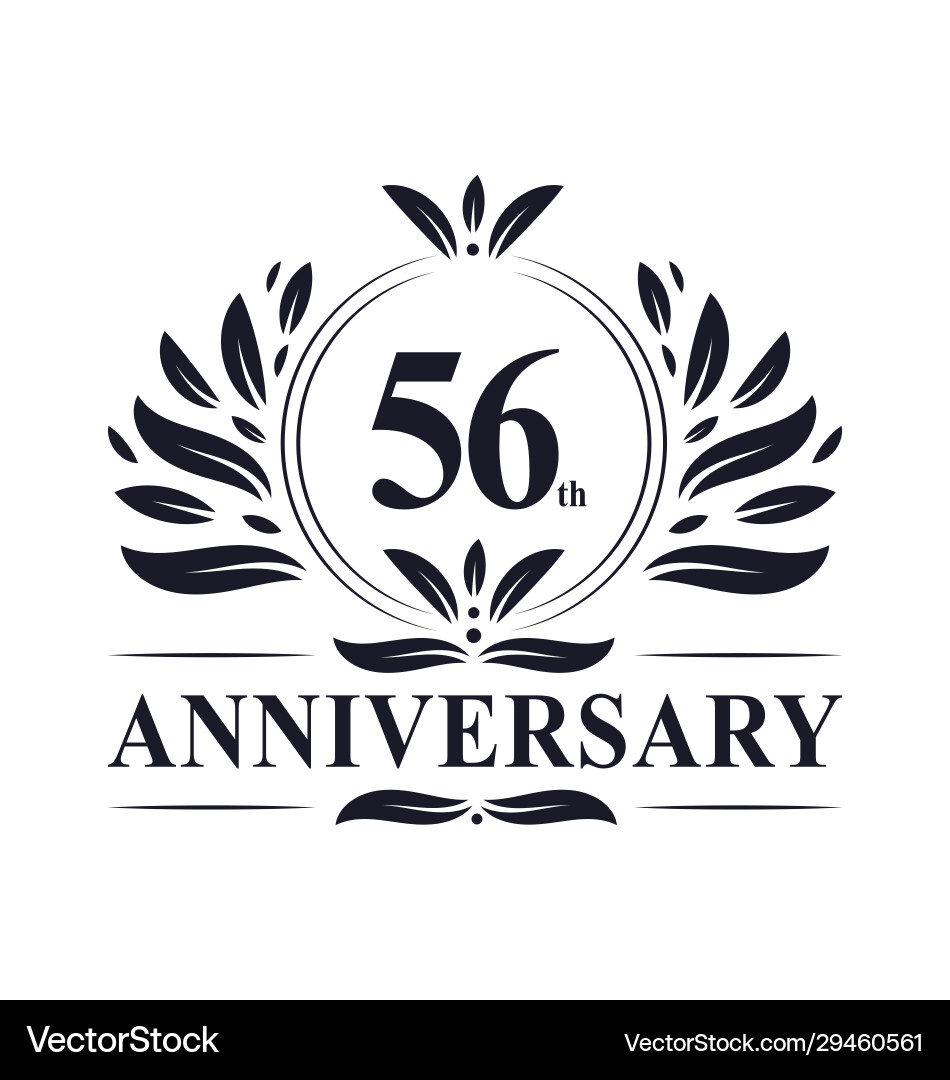 56th anniversary logo 56 years celebration Vector Image