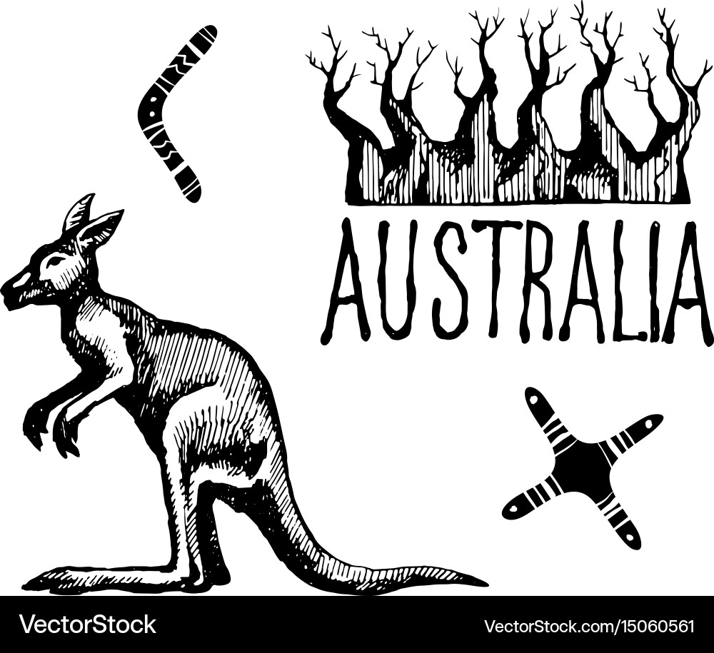 Australia symbols and signs Royalty Free Vector Image
