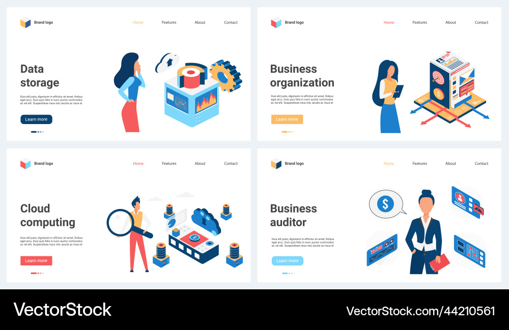 Business communication in office set character Vector Image