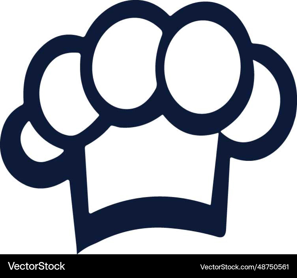 Chef hat logo cooker head wear design Royalty Free Vector