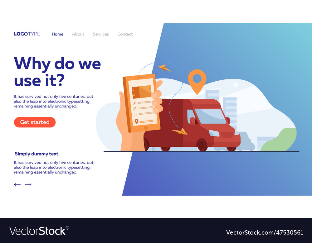 Customer Using Mobile App For Tracking Order Vector Image
