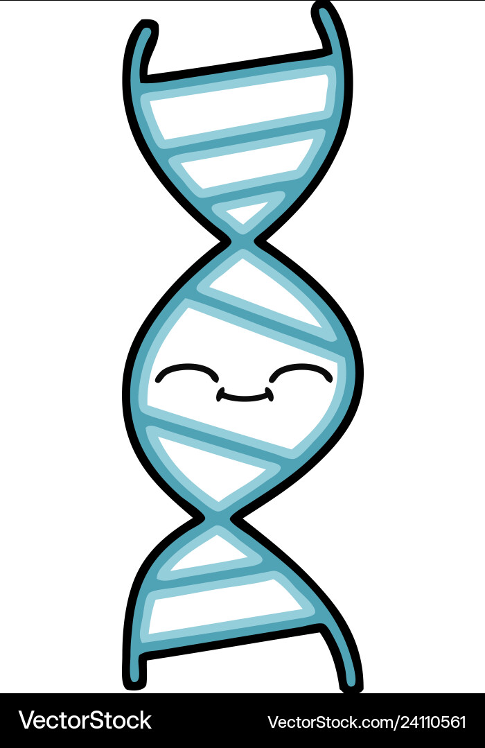 Cute cartoon dna strand Royalty Free Vector Image