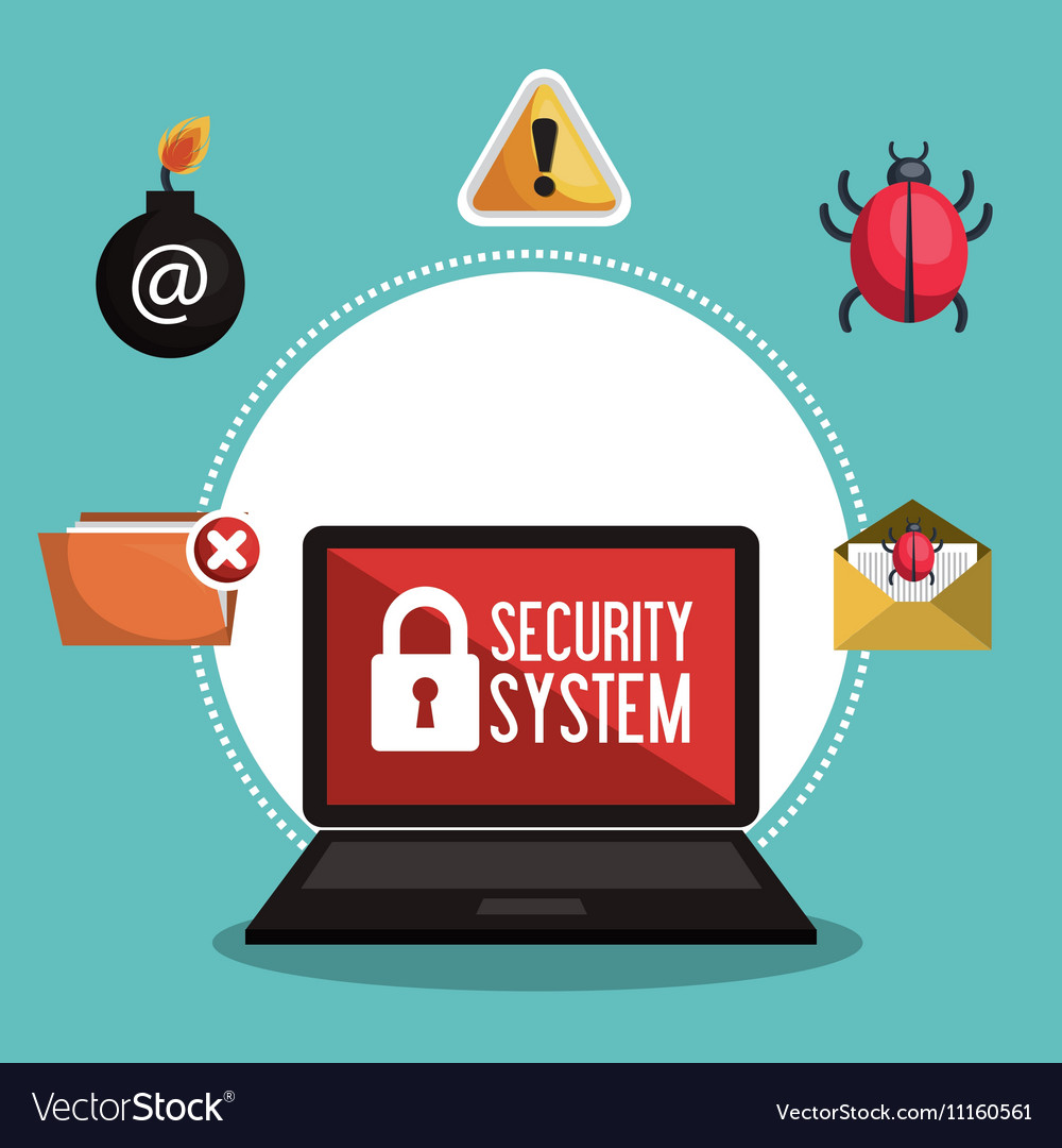 Data protection security system network Royalty Free Vector