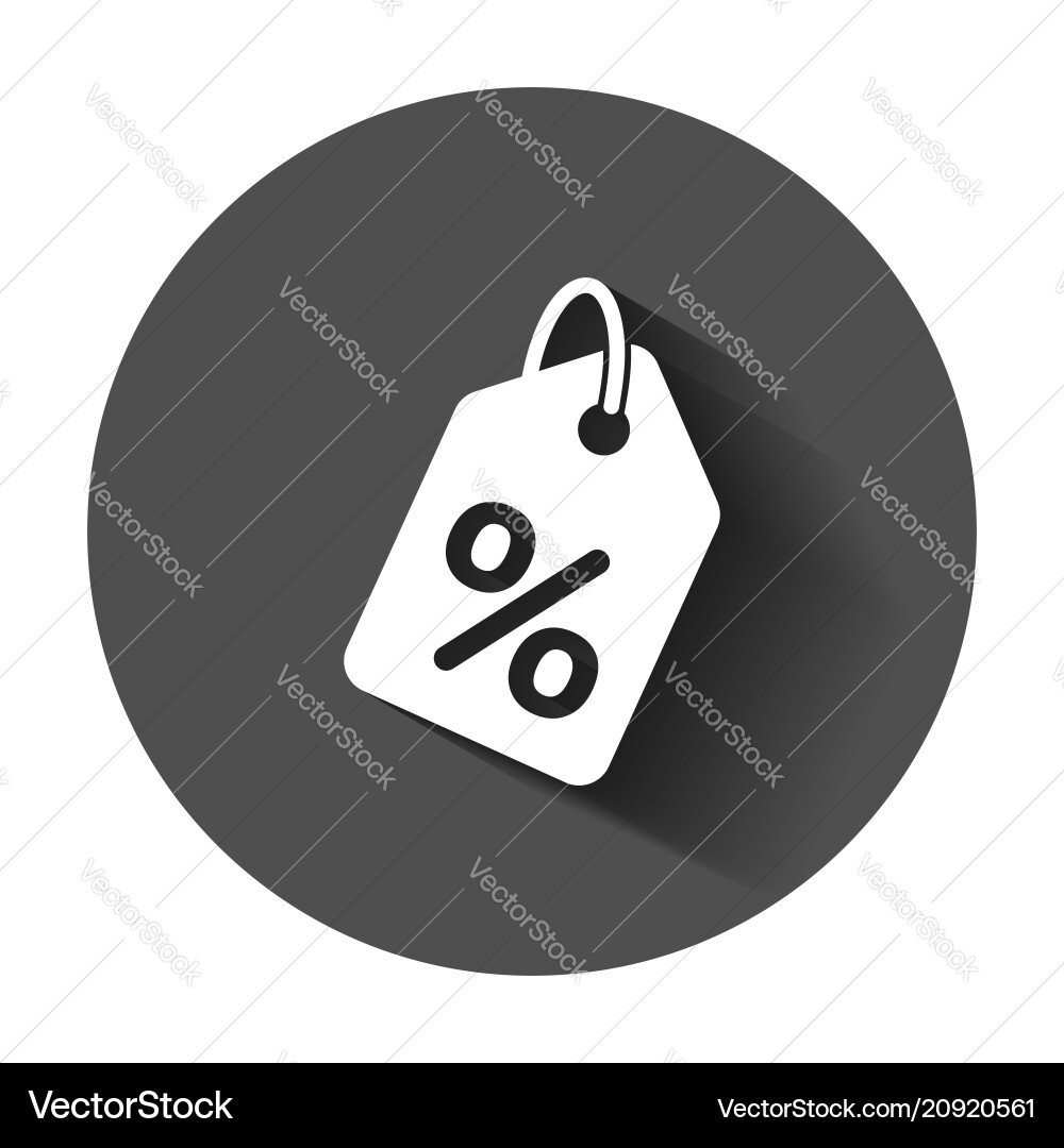 Discount shopping tag icon in flat style Vector Image