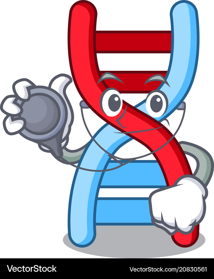 Doctor dna molecule character cartoon Royalty Free Vector